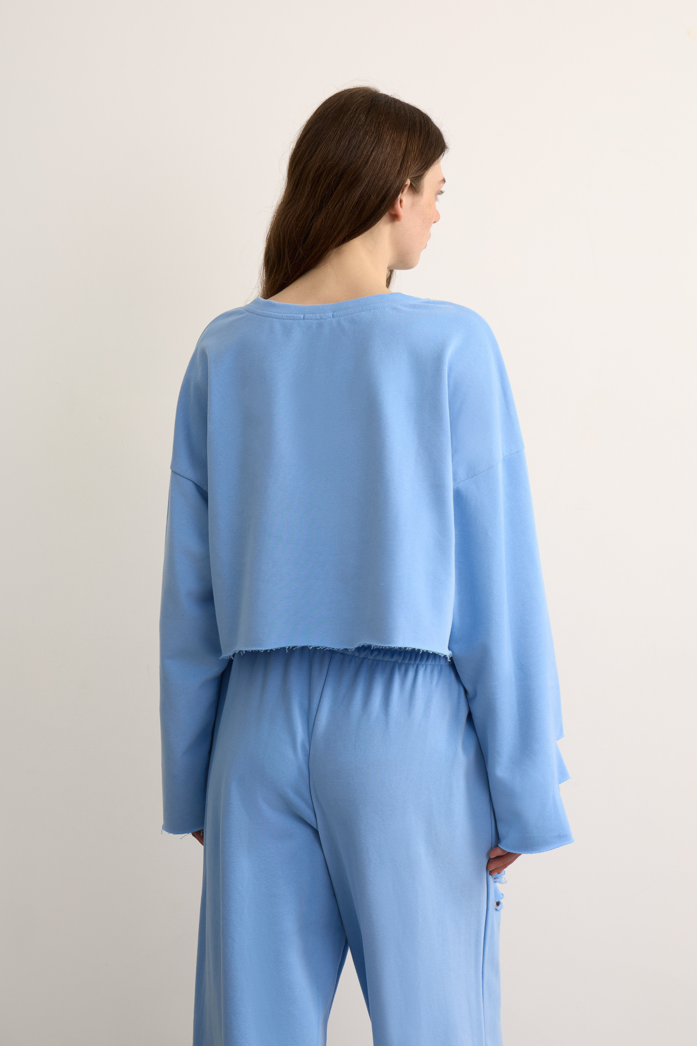 Свитшот укороченный с разрезами Mollis, цвет: голубой, 15-21-3265/1 со ...